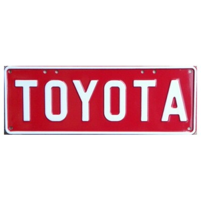 Novelty Number Plate - Toyota - White On Red AUS Licence Plate Sign ...