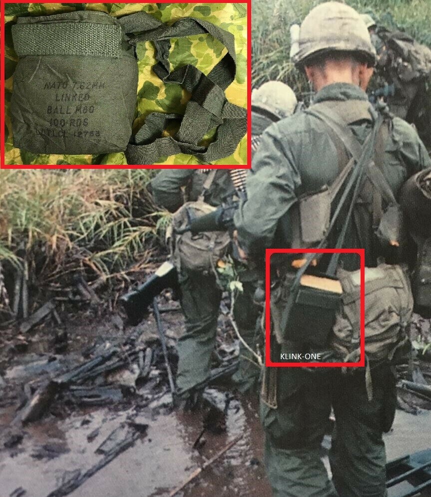 ORIGINAL! 1960s Vietnam War US Army USMC Bandolier M60 100 round pouch ...