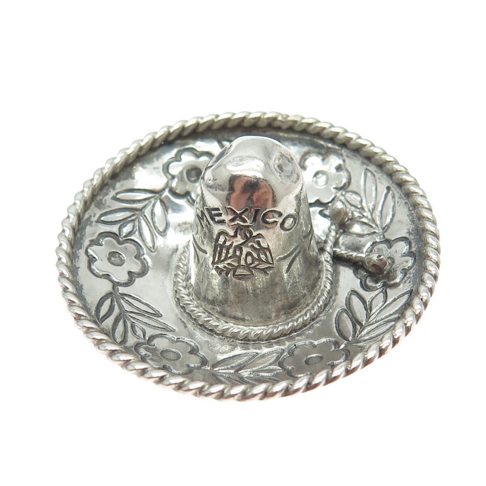 925 Sterling Silver Vintage Mexico Cowboy Hat 3D Pin Brooch | eBay