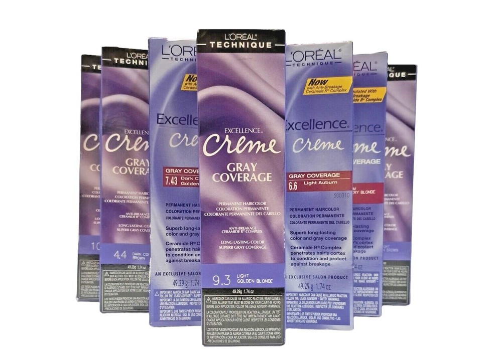 Loreal Excellence Creme GRAY COVERAGE Permanent Hair Color 1.74 oz | eBay
