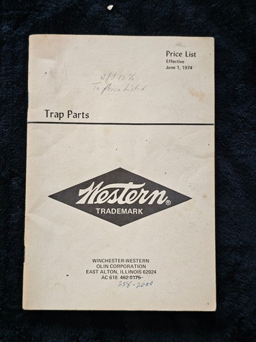 1974 Western Trademark Trap Parts Price List | eBay