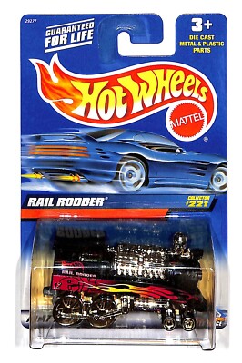 2000 Hot Wheels Rail Rodder Black Train w/Flames #221 | eBay