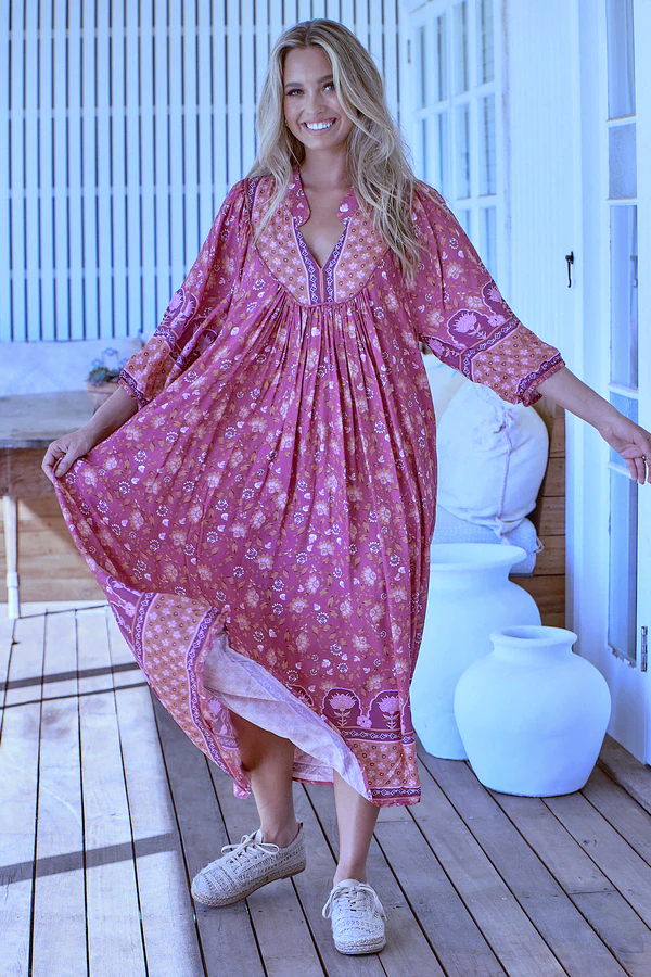 New Women's Boheme Midi Dress Merlot Jaase Boho Fashion Kenzie Tenzie ...