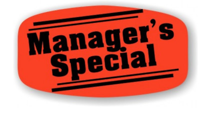 MANAGERS SPECIAL MERCHANDISE store LABELS 1000 PER ROLL FL RED STICKER ...