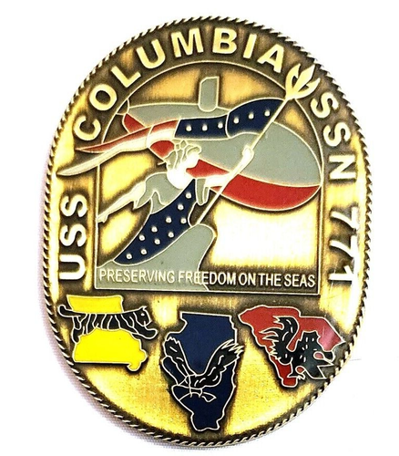 Awesome 2" Navy USN Submarine Chiefs CPO Challenge Coin USS Columbia ...