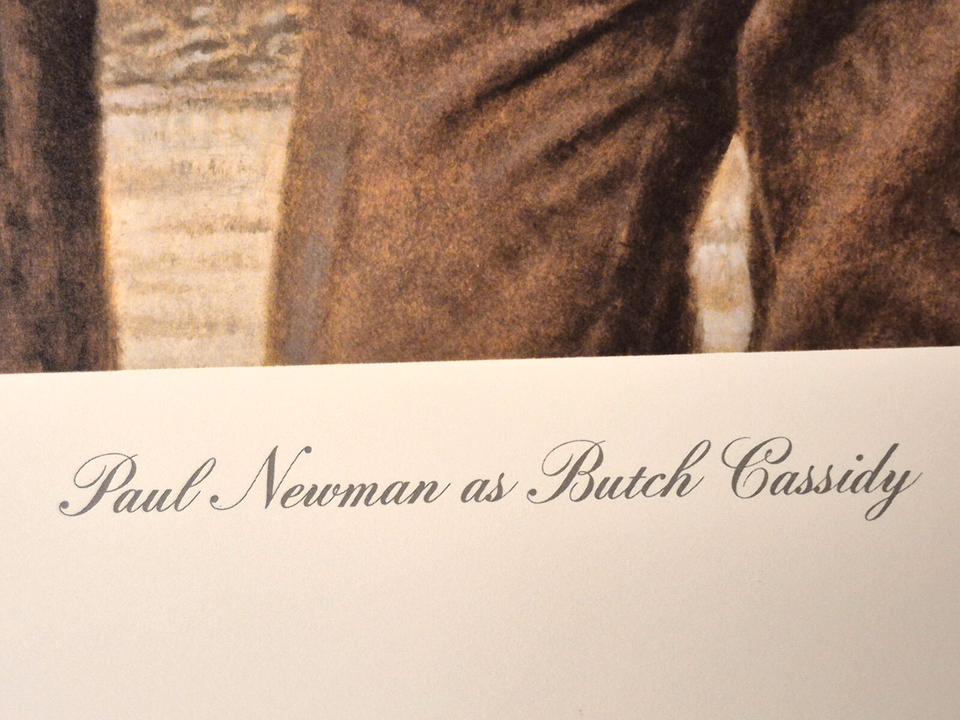 James Bama Paul Newman Butch Cassidy #625/1000 Two Signatures Cert ...