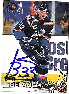 Ken Belanger autographed Hockey Card (New York Islanders) 1997 Pacific ...