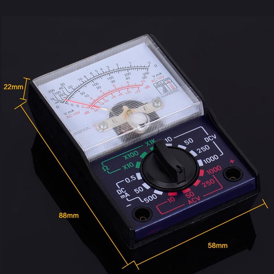 Analog Multimeter Volt 1000V DC-Current 500mA Test with Meter Leads UK ...