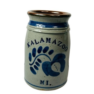 Kalamazoo MI Salt Glazed Pottery Crock Mark Essig Signed 1988 Michigan ...