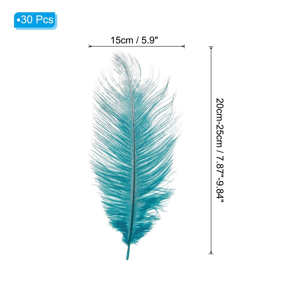30Pcs 8-10Inch Feathers Artificial Feathers Natural Blue Green (6inch ...