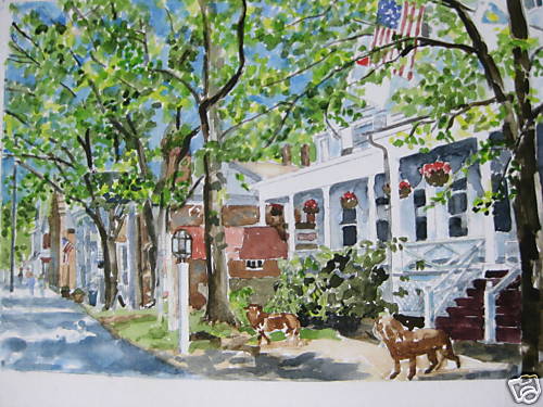 THE RED LION INN IN SPRING / W/C Print / 8 1/2" x 11" / Mimi Davis ...