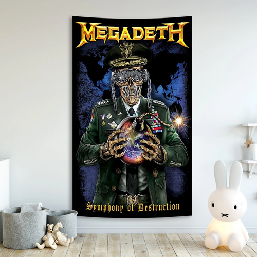 3x5 Ft Megadeth Fallen Angels Heavy Metal Rock Band Flag Banner Skull ...
