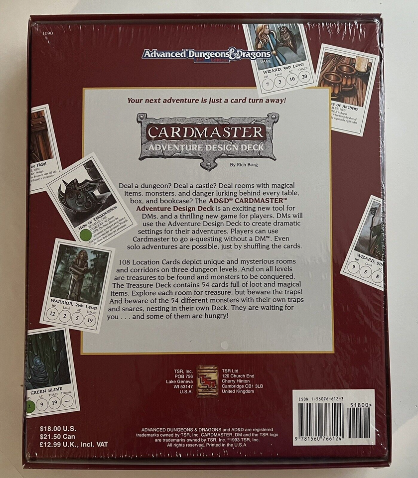 Advanced D&D Cardmaster Adventure Design Deck. TSR 1993. Mint. SEALED. | eBay