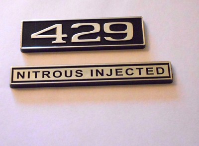 429 NITROUS INJECTED black plastic with Chrome emblem emblems badge new ...