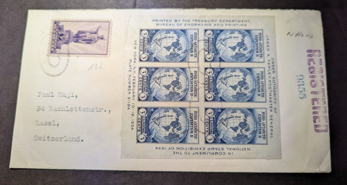 1938 USA Antarctic Expedition Stamps Cover Manchester NH to Basel ...