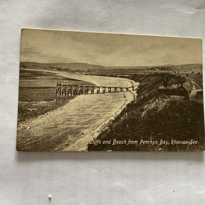 Vintage unused Penrhyn Bay Cliffs And Beach And Pier- Rhos On Sea Post ...