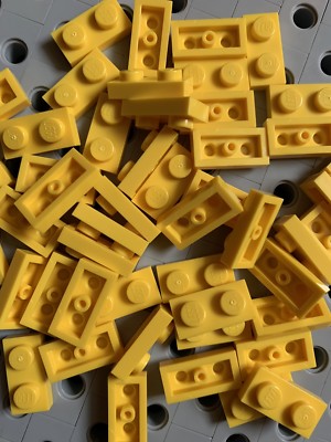 Lego Yellow 1x2 Base Plate Tiles 1 X 2 Bricks Plates New Lot Of 50 | eBay