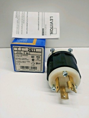 NEW IN BOX! LEVITON 30 AMP 125V 2-POLE LOCKING PLUG 2611 | eBay