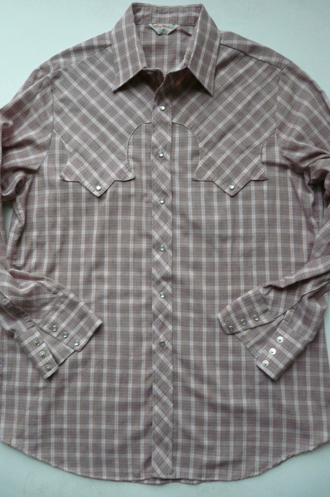 VINTAGE LARRY MAHAN`S COWBOY COLLECTION 100% COTTON PINK WESTERN SHIRT ...