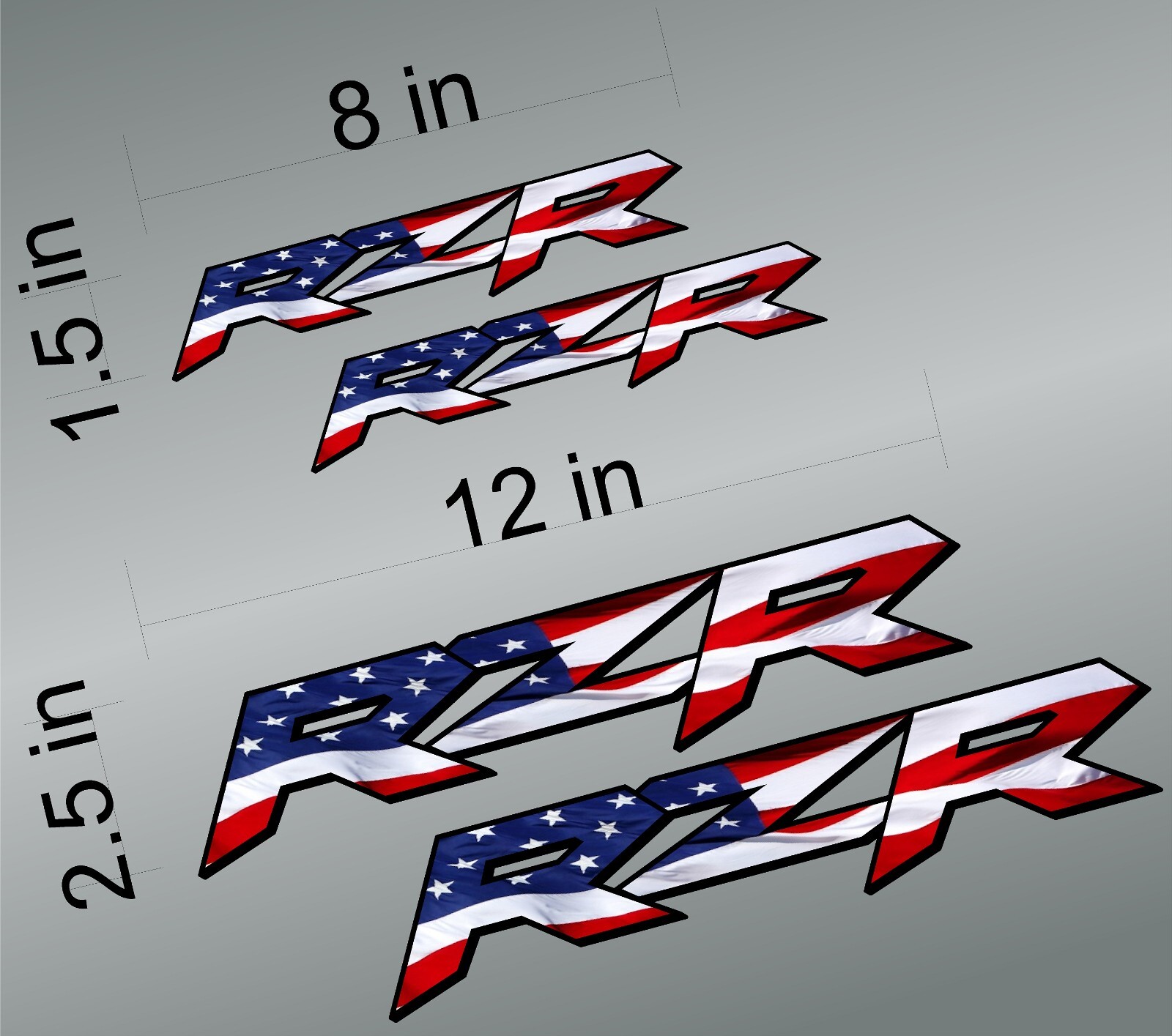 RZR decal 4 pack graphic / USA flag / vinyl adhesive stickers / decal ...