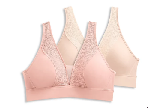 Jockey - Set of 2 Forever Fit Lightly Lined Soft Lace Bra - 1 Blush 1 ...