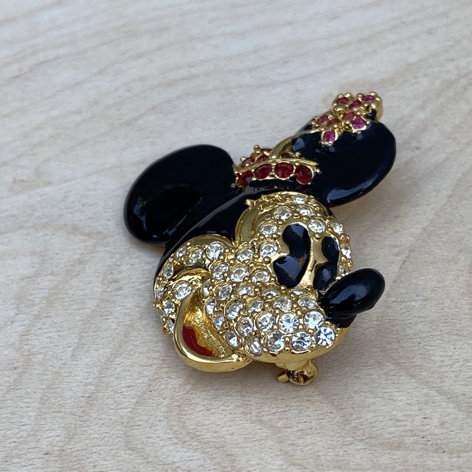 Vintage Napier Disney Minnie Mouse Rhinestone Enamel … - Gem
