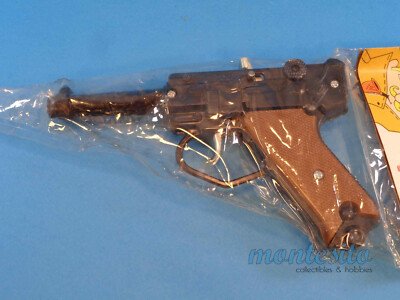 VINTAGE PLASTIC LUGER P38 CAP GUN TOY * TAIWAN SEALED PACKAGING ca 1970 ...