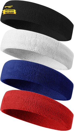 Sweatbands Sport Headbands for Men & Women,Terry Cloth Sweat Band for ...