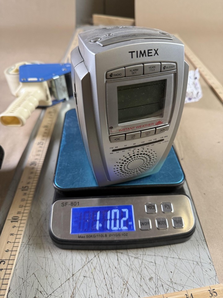 Timex T248T NOAA Instant Weather Dual Alarm Clock Radio Silver AM/FM ...