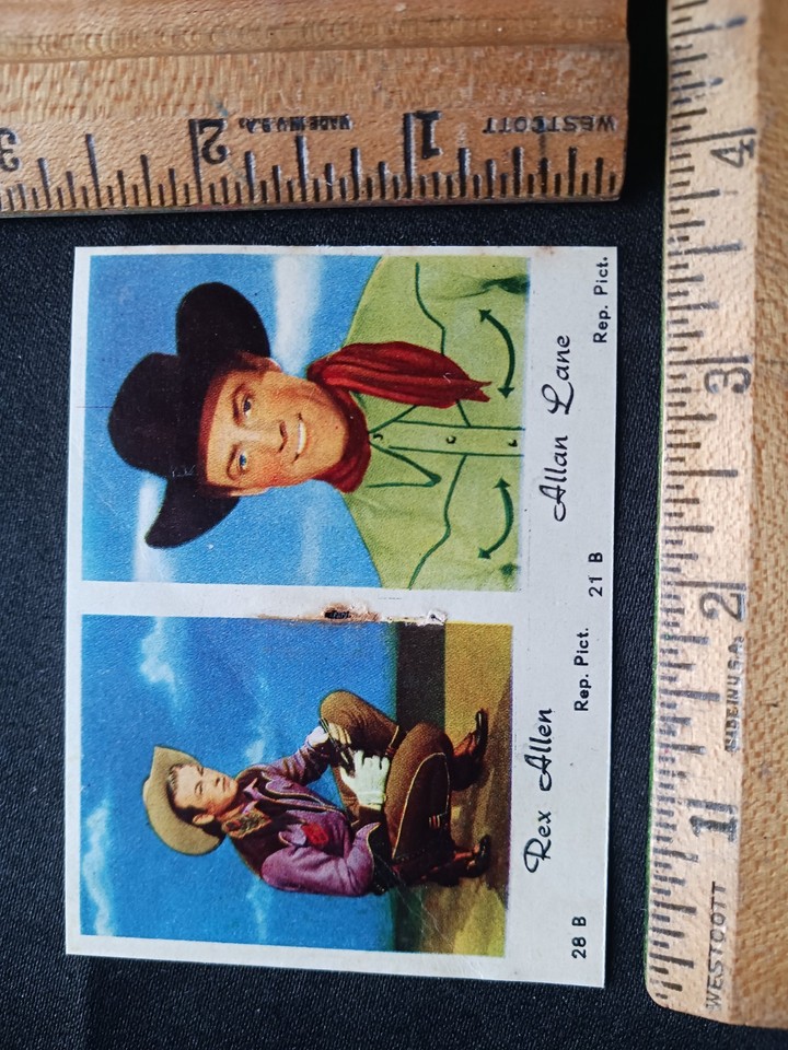 DUTCH GUM FILM STAR CARDS PANEL REX ALLEN B 28 ALLAN LANE B 21 REP ...