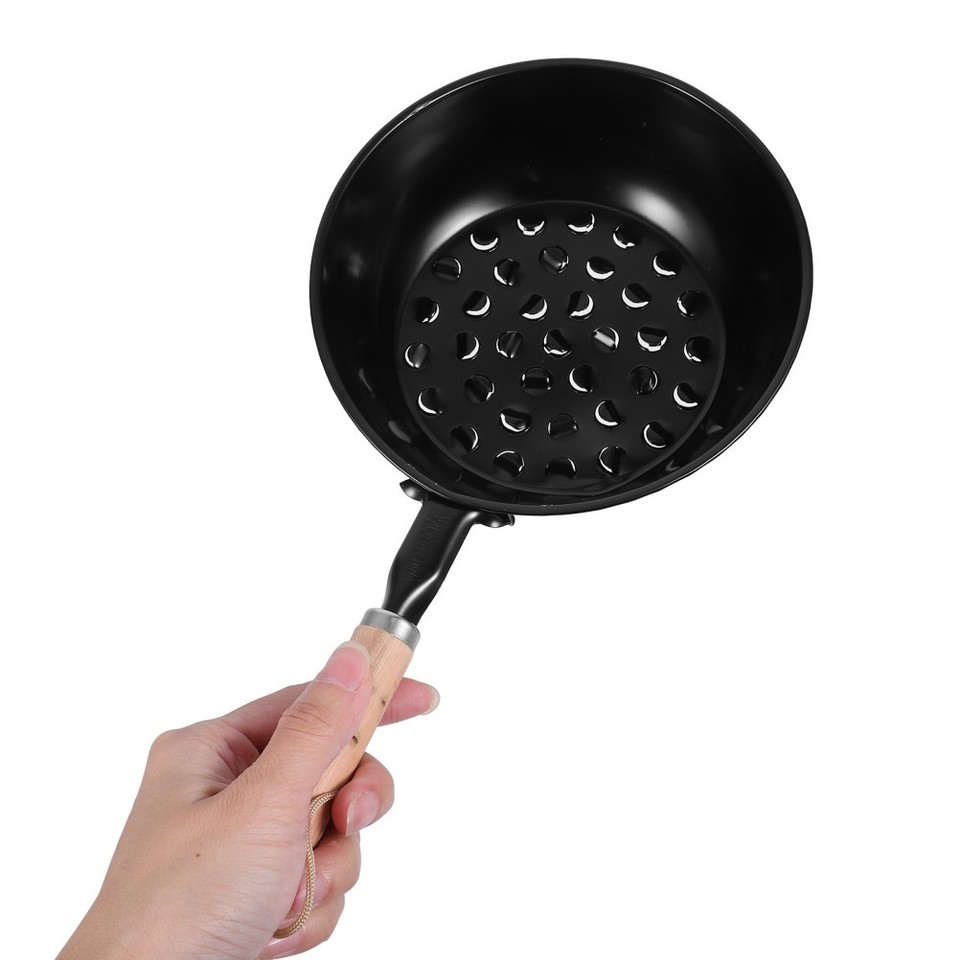 Camping Charcoal Starter Pot Chimney Burner Pan With Wooden Handle ...