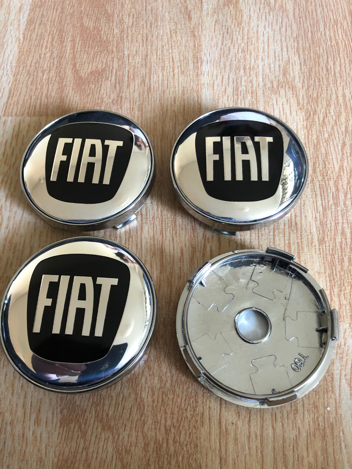 4x FIAT Alloy Car Wheel Centre Cap Hub Center Caps 60mm 6.0cm Chrome ...