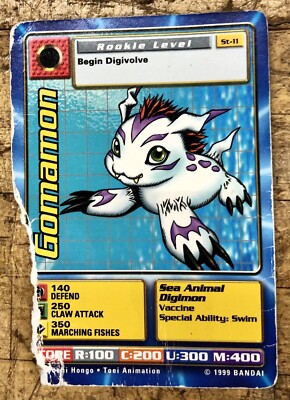 1999 Bandai Digimon Trading Card Gomamon St-11 | eBay