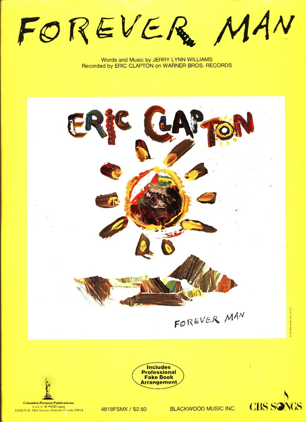 ERIC CLAPTON FOREVER MAN SHEET MUSIC-PIANO/VOCAL/GUITAR/CHORDS/FAKE ...