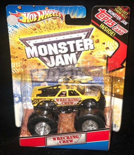 HOT WHEELS MONSTER JAM WRECKING CREW INCLUDES MONSTER JAM TOPPS TRADING ...
