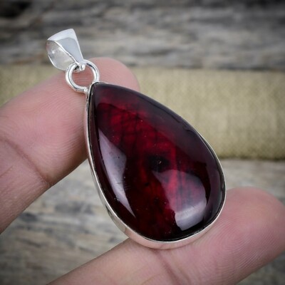 Red Labradorite Gemstone Handmade 925 Sterling Silver Wedding Pendant ...