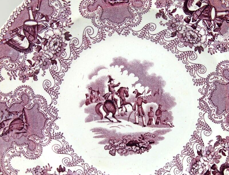 Texian Campaigne J Beech Purple Staffordshire 7 1/2” Transferware Salad ...