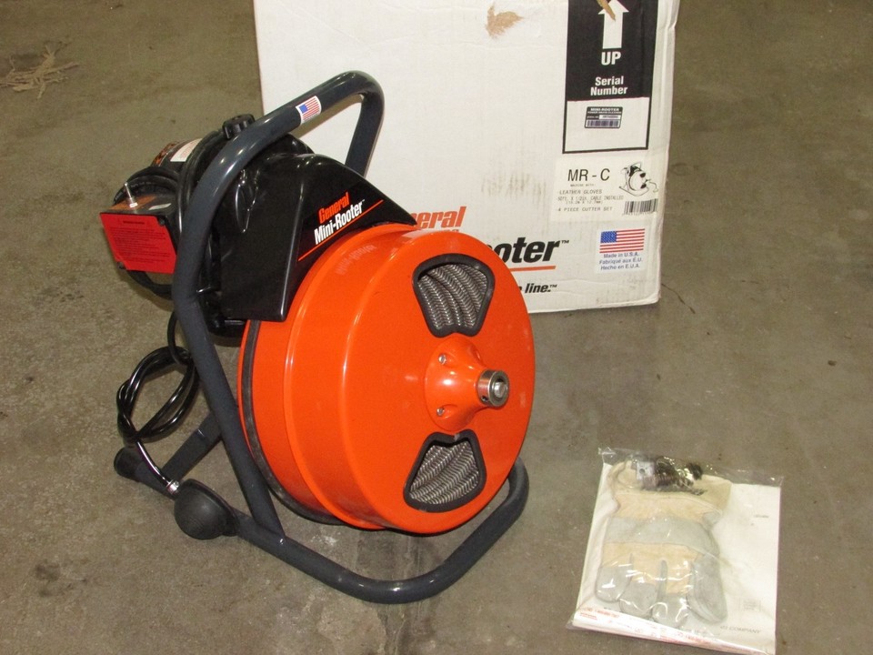 NEW! GENERAL PIPE CLEANERS MINI-ROOTER, MR-C, 50' x 1/2" CABLE ...