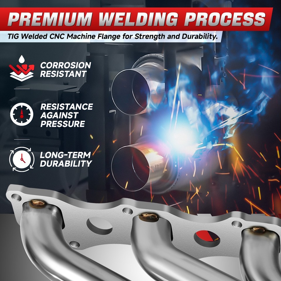 Fit 03-07 Ram 5.7L 4-1 Long Tube Headers & Reducer Collectors Exhaust ...