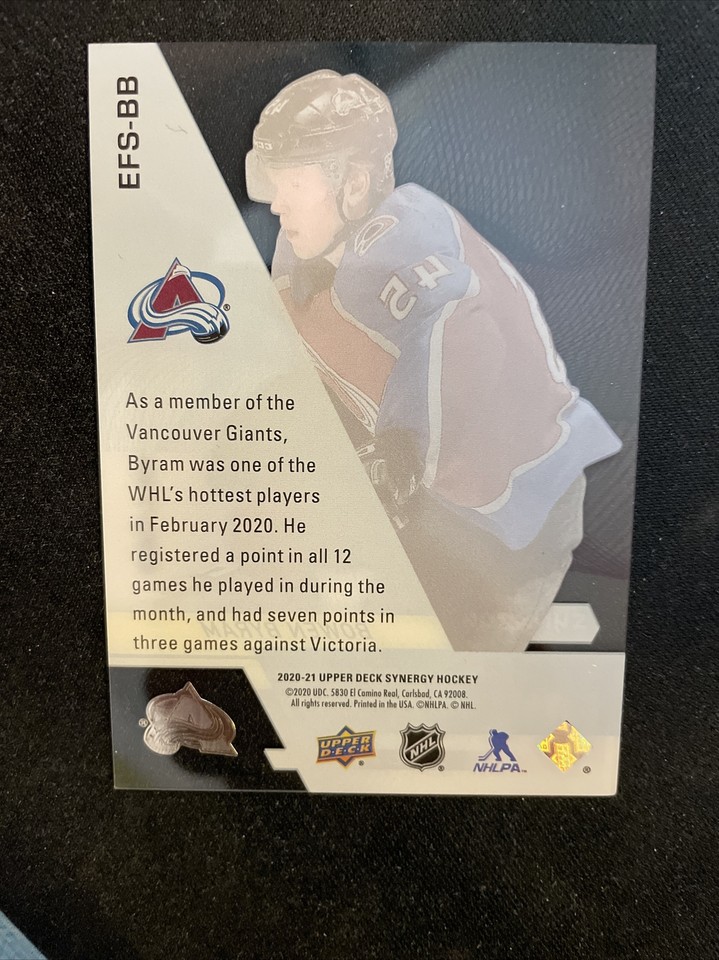 20-21 UD Synergy Hockey RC Exceptional Futures EFS-BB Bowen Byram /749 ...