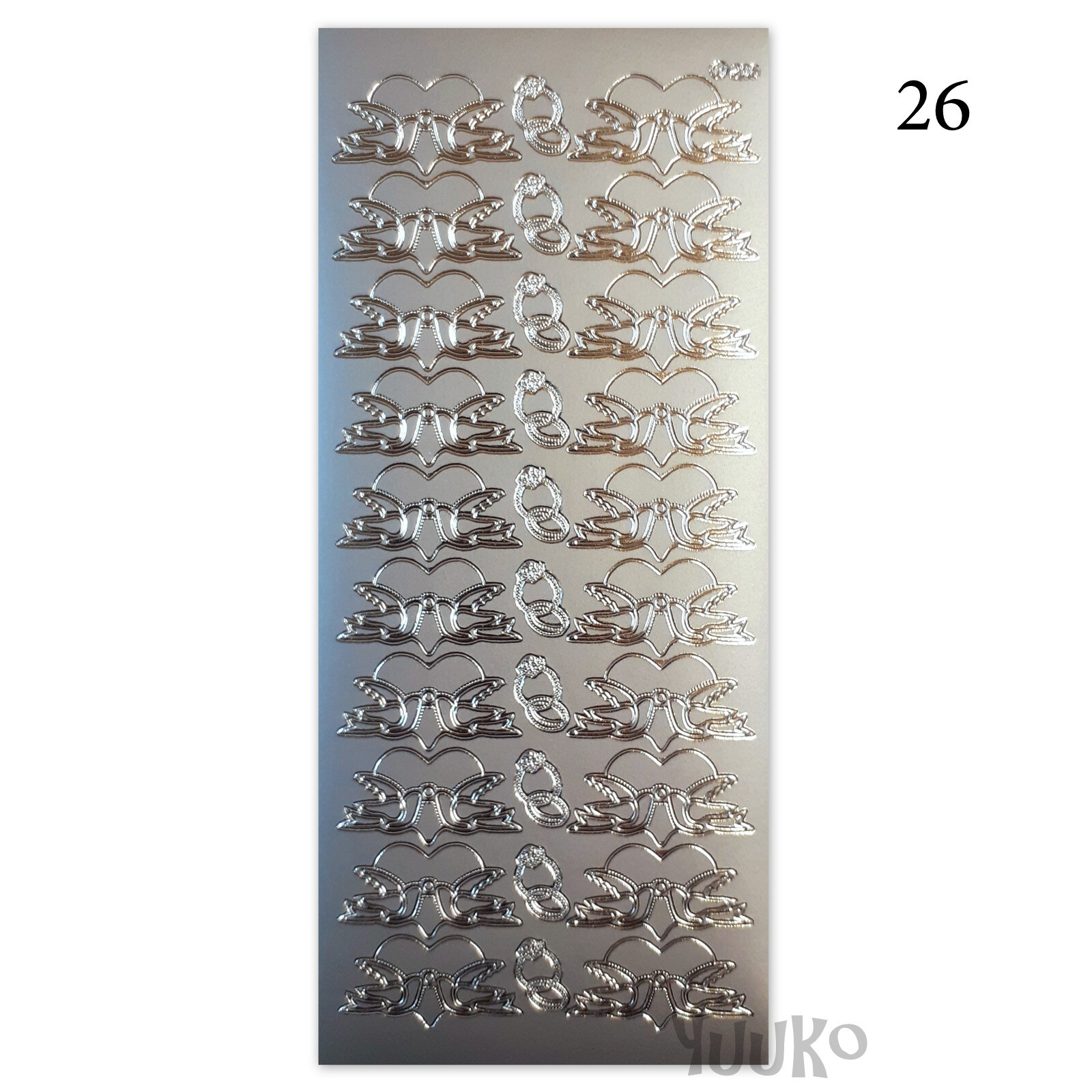 Peel Off Craft Stickers Sheet Silver Gold Card Making Scrapbook ...