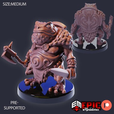 Toad Folk Warrior Epic Miniatures Monster RPG D&D Pathfinder 3D Print ...