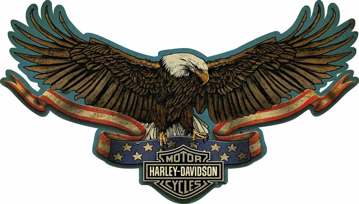 Harley Davidson Eagle Logo American Flag