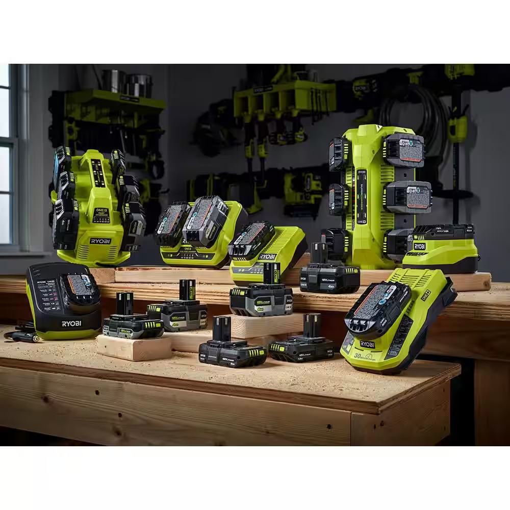 NEW Ryobi 18V 6-Port Fast Charger Multiple Battery Charging Lightweight ...