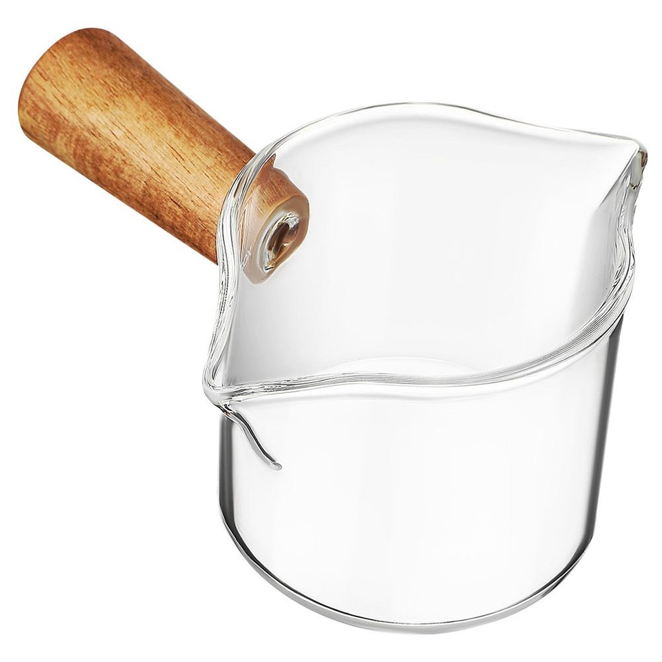 Espresso Cups Coffee Glass Pitcher with Wooden Handle Clear Mugs | eBay ...