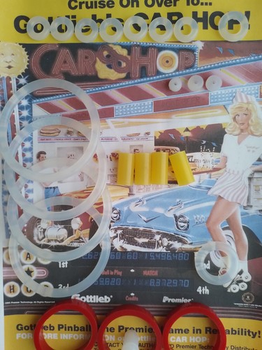 FLIPPER GOTTLIEB -CAR HOP-KIT ELASTIQUE SILLICONE TRANSPARENT-PINBALL ...