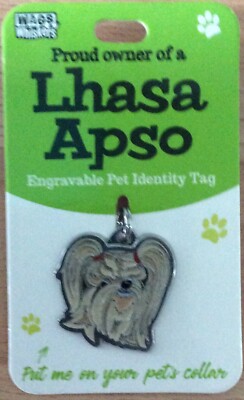 LHASA APSO - CUTE GIFT- WAGS & WHISKERS ENGRAVABLE PET DOG TAG | eBay UK