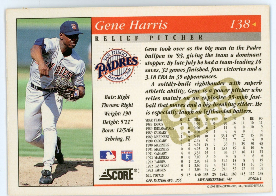 1994 Score Gold Rush Gene Harris Card #138 | eBay