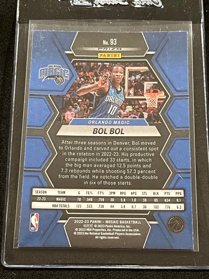 2022-23 Panini Mosaic Basketball Bol Bol Reactive Blue Mosaic Prizm #93 ...