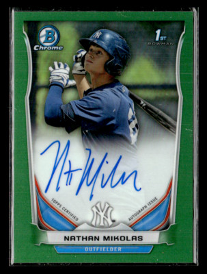 2014 Bowman Chrome Nathan Mikolas /75 Autographs Green Refractor | eBay